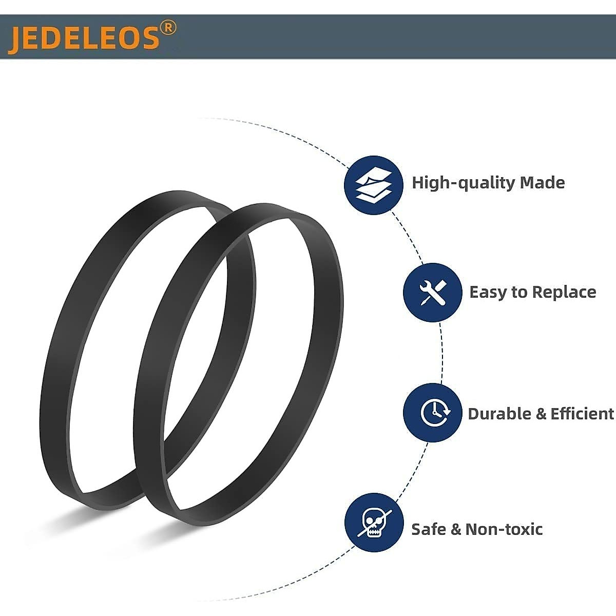 JEDELEOS Replacement Belts for Bissell Style 7/9/10 P/N 3031120 PowerForce Helix Powerlifter Cleanview Swivel Rewind Pet Vacuum Cleaner, Replace Parts 2031093 32074 3031123 1604129 (Pack of 2)