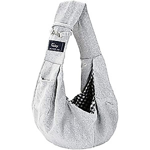 Cuby Dog and Cat Sling Carrier – Hands Free Reversible Pet Papoose Bag - Soft Pouch and Tote Design – Suitable for Puppy, Small Dogs, and Cats for Outdoor Travel (Classic Grey)