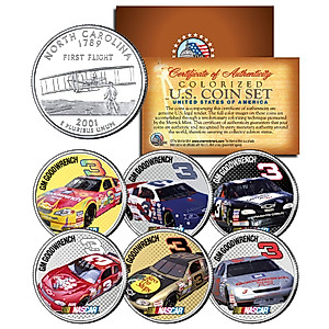 DALE EARNHARDT GM Goodwrench #3 NASCAR Race Cars NC Quarters U.S. 6-Coin Set