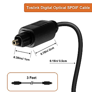 J-Tech Digital Toslink Digital Optical Audio SPDIF Cable 3ft
