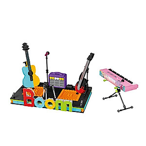 BDYDT Mini Blocks Music Stage Model Set,with Keyboard, Drums, Microphone, Guitar and Bass (1134Pieces) -Building Toys Gifts for Kid
