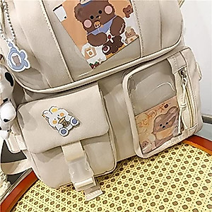 SHIDAI Kawaii Girl Cute Backpack Cute Aesthetic Backpack for School (Beige,ONE SIZE), DRF-1287