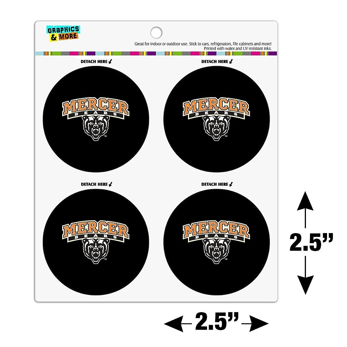 Mercer University Secondary Logo Refrigerator Fridge Locker Vinyl Circle Magnet Set