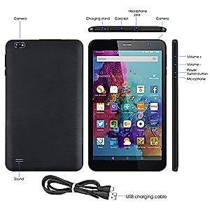 ZAOFEPU Android 11 Tablet PC 8 inch Tablet, SQ8 Pixel 800 x1280, 2MP+5MP Dual Camera,CPU 7731E-V2.0 4000MAH 2.4G WiFi Android Tablet Black with Charge Cable and OTG Cable