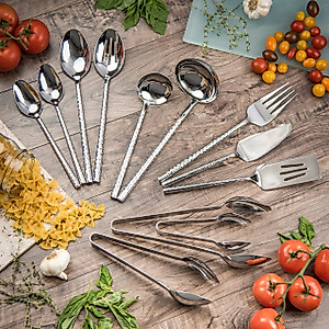 Carlisle FoodService Products 60200 Hammered Stainless Steel Solid Serving Spoon, 12