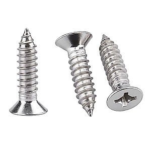 RoyceMart #10 x 3/4" (100 pcs) Stainless Flat Head Phillips Drive Sheet Metal Tek Screws, 304 (18-8) Stainless Steel Screw for Wood, Countersunk Head Wood Screw, Self Tapping Screws
