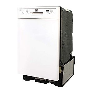 SPT SD-9254W 18″ Wide Built-In Dishwasher w/Heated Drying, ENERGY STAR, 6 Wash Programs, 8 Place Settings and Stainless Steel Tub – White