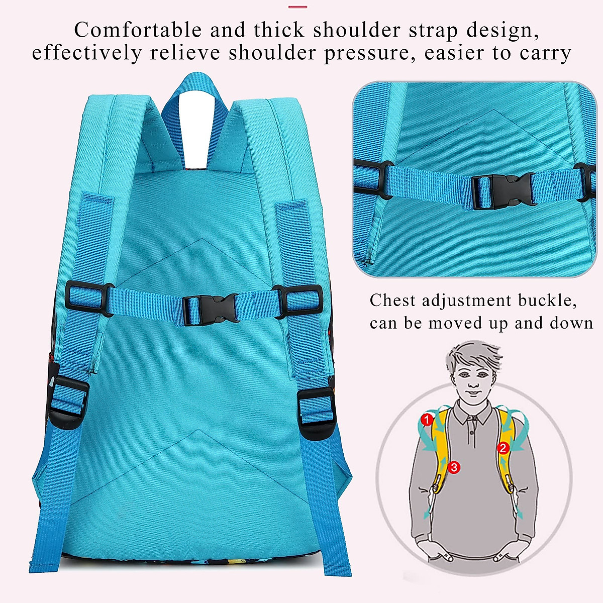 Vanaheimr Kid Backpack for School Bag Dinosaur Toddler Backpack Preschool Book Bag Infant Kindergarten Bag Nursery Lunch Box Boy