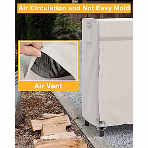 MR. COVER 4 Feet Firewood Rack Cover, 600D Heavy Duty Waterproof Log Rack Cover for Outdoor Wood Holder, Rip-Resistant and Snow-Resistant, 48L x 24W x 48H