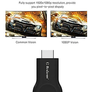 Zadmory Wireless WiFi Display Adapter Dongle,MiraScreen E8 2.4G HDMI Display Adapter Receiver,1080P& Dual Band Wireless WiFi Adapter Mirroring Screen, (Black),E8'