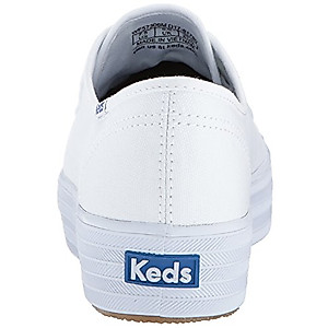 Keds Women's Triple Kick Canvas Fashion Sneaker, White, 9 M US
