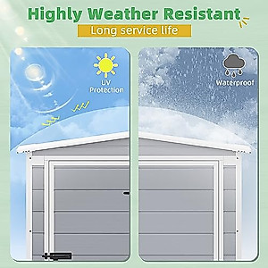 Greesum 5' x 4' Resin Weather Resistant Outdoor Storage Shed for Garden/Backyard/Pool Tool Shed, Light Gray