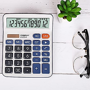Large LCD Calculator, Dual Power Desktop Business, High School, UNIONE CX-950 4.7×6inch