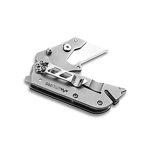 OUTDOOR EDGE UTILIPRO 5 in 1 Utility Knife - Bottle Opener Flathead/Prybar, Phillips Screw Driver, Line Cutter & Pocket Clip. Uses Standard Utility Razor Blades (Orange)