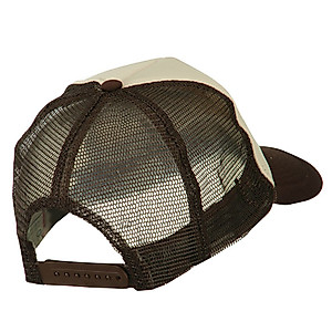 e4Hats.com Smile Face Embroidered Foam Mesh Back Cap - Brown Tan OSFM