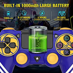 Akvwj P4 Controller Wireless Remote Compatible with Playstation 4/Slim/Pro with Dual Vibration/6-Axis Motion Sensor/Audio Collector's Basketball Elements