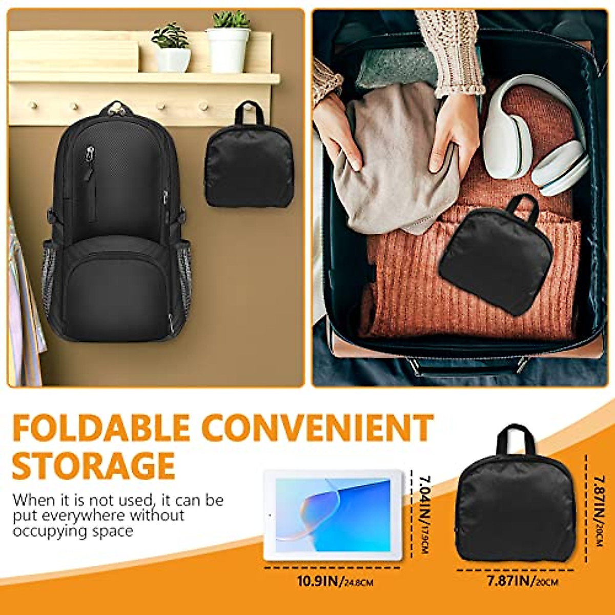 26L Hiking Backpack, Ultralight Lightweight Packable Foldable Travel Camping Water Resistant Sports Backpack Daypack Camping Gear Must Haves for Travel Camping Outdoor for Women Men Hiking Gifts