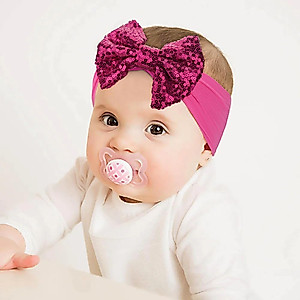 CÉLLOT Baby Girls Headbands Glitter Fesival 5 Inch Hair Bows Headbands for Newborn Infant Toddler Photographic Set of 15