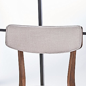 GDFStudio Caleb Mid-Century Walnut Finished Frame Dining Chairs (Set of 2) (Light Beige)