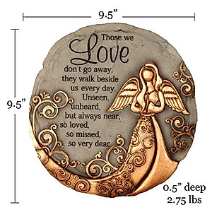 Spoontiques - Garden Décor - Bronze Angel Stepping Stone - Decorative Stone for Garden