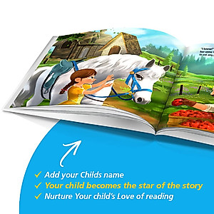 Personalized Story Book by Dinkleboo - The Princess and Her Pony - for Girls Aged 0 to 8 Years Old - A Story About Your Daughter’s Adventure with Her Pony - Soft Cover (8"x 8")