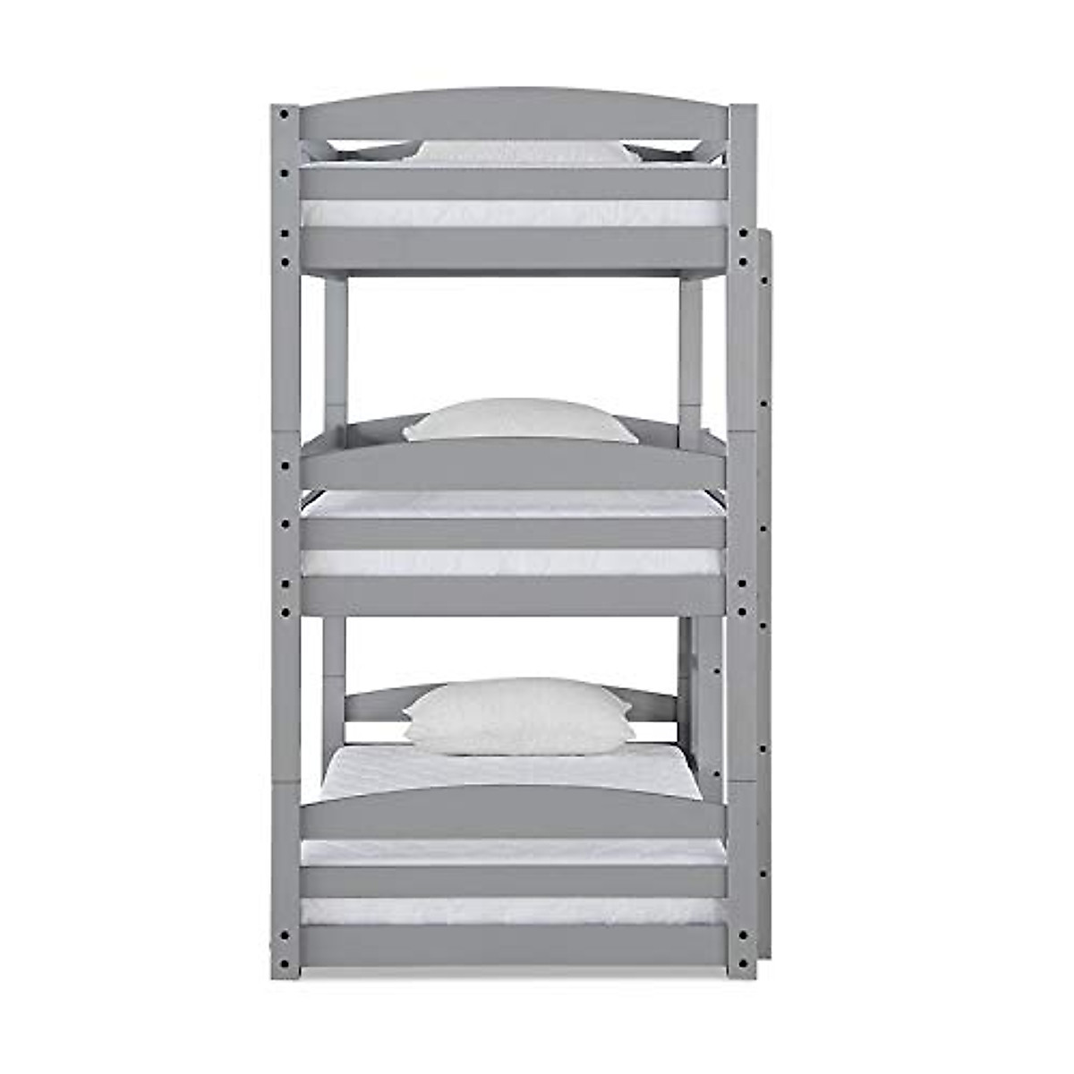 Dorel Living Sierra Triple Floor Wooden Bunk Bed in Gray - Set Up As Triple Bunk Bed/Bunk Bed/Daybed