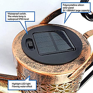 Solar Watering Can Light,Bunch Lights Waterproof Waterfall String Lights, Outdoor Garden Fairy Light Decor for Home Yard Patio