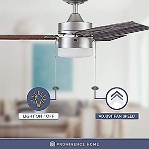 Prominence Home 51478-01 Reston Ceiling Fan, 42, Pewter