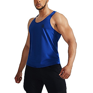 NELEUS Men's Workout Running Tank Top Sleeveless Gym Athletic Shirts Pack of 3,5080,Black/Grey/Blue,L