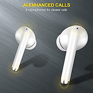 yobola Wireless Earbuds, Bluetooth Earbuds in Ear Deep Bass HiFi Stereo, IPX7 Waterproof Bluetooth Headphones 5.3 Touch Control, Wireless Headphones 4 Microphone Clear Call, Lightweight and Fit