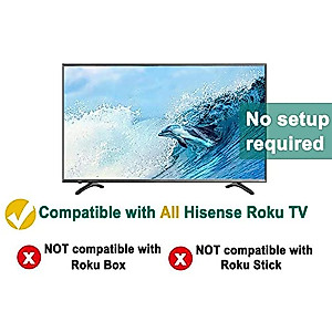 Replacement Remote Compatible with All Hisense Roku TV + Liminescence Green Remote Case, Replace HU-RCRUS-20 Remote Universal for Hisense Roku Smart TV Remote with Shockproof Protective Remote Cover
