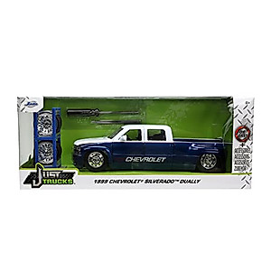 Jada Toys Just Trucks 1:24 1999 Chevy Silverado Dually Die-cast Car with Tire Rack, Toys for Kids and Adults