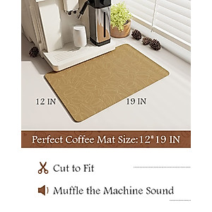 AMOAMI-Coffee Mat-Coffee Bar Accessories-Absorbent Stain Resistant Drying Mat Fit Under Coffee Maker Machine Coffee Pot Tray Espresso Machine-Coffee Station Accessories and Decor-12”x19”