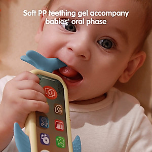 TUMAMA Baby Phone Toys, Kids Phone with Music, Lights, Chewy Teether and Rechargeable Batteries with Recording and Playback Functions, Best Pretend Phone Gift for Toddlers 1-3