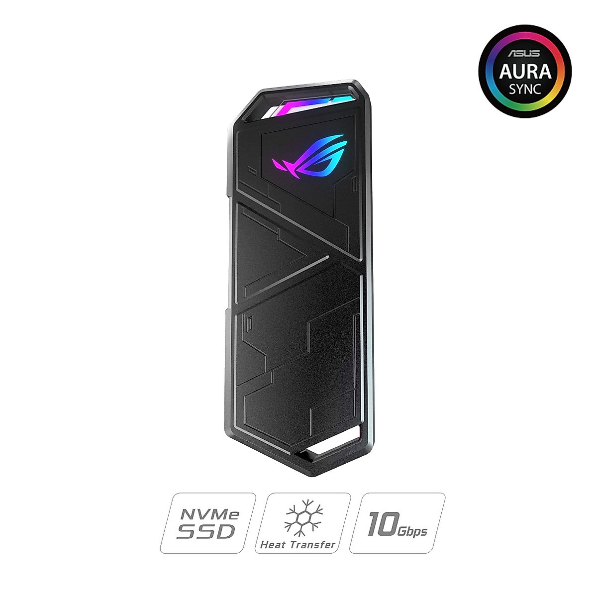 ASUS ROG STRIX Arion Lite External Portable M.2 PCIe NVMe SSD Enclosure featuring up to 10 Gbps transfer speeds with USB 3.2 Gen 2 Type-C Cable (ESD-S1CL)