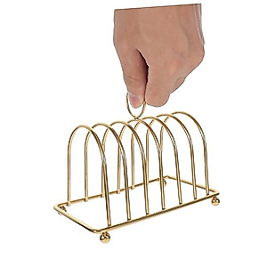 PartyKindom Stainless Steel Shelf Toast Holder Bread Rack Kitchen Toast Rack Toast Racks Bread Holder Toast Rack Bread Slices Stand Toast Rack Replacement Reusable Toast Stand Golden