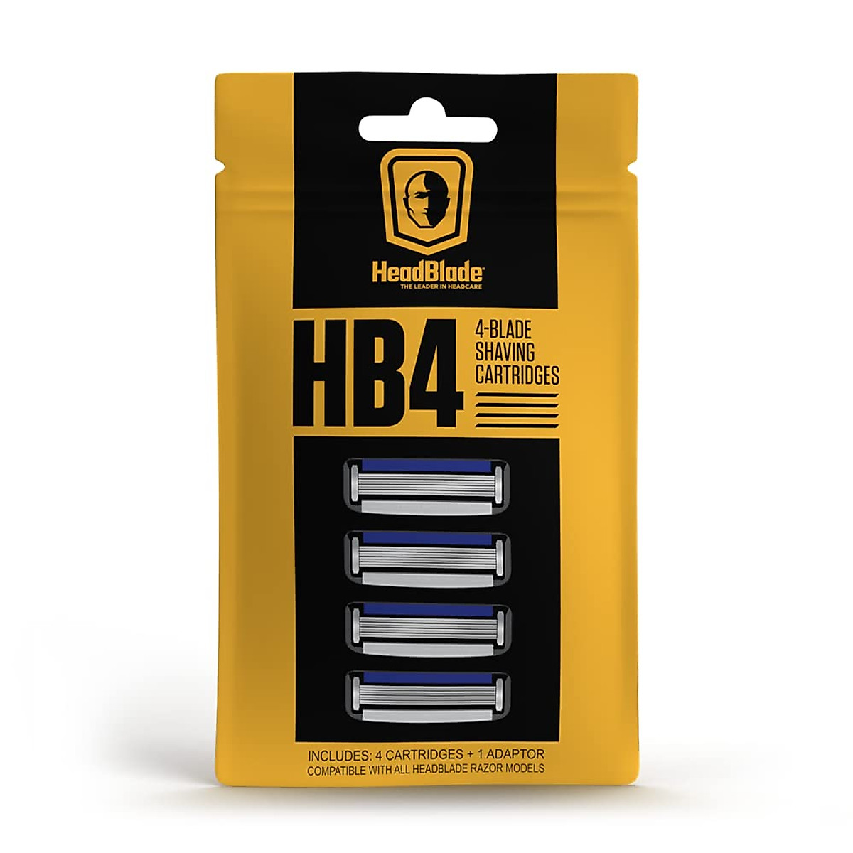 HeadBlade ATX Razor and HB4 Refill Shaving Razor Blades (4 Blades)