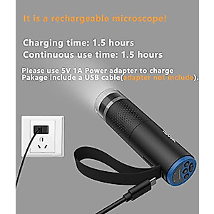 Wireless Digital Microscope,USB Pocket Handheld Microscopes,50x-1000x Zoom Fixed Focus HD Magnifier with LEDs, Inspection Camera Compatible with iPhone, Android Phone, MacBook, Windows PC