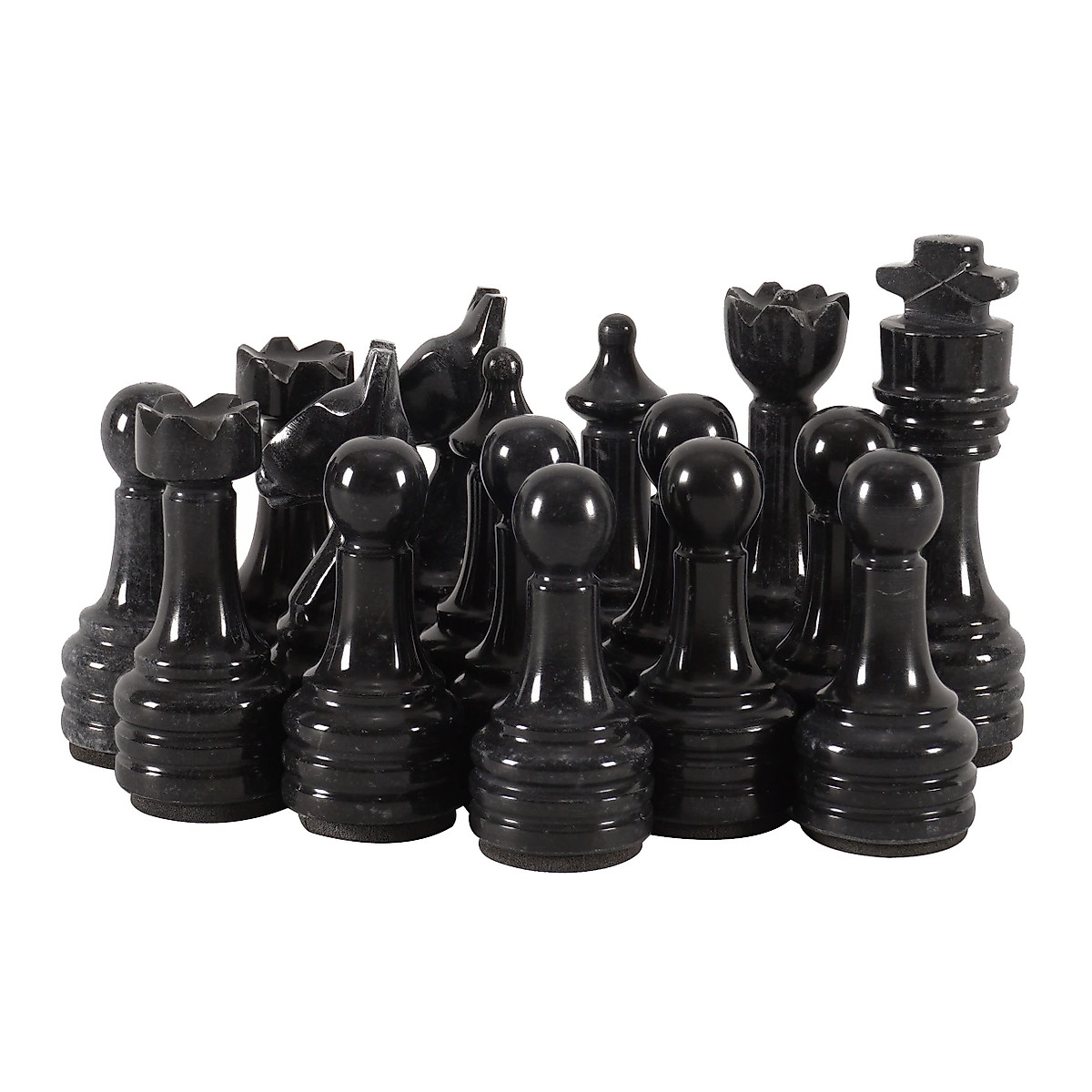 Radicaln Marble Chess Pieces Black and Coral 3.5 Inch King Figures Handmade 32 Chess Figures - Suitable for 16-20 Inch Chess Game - Board Games