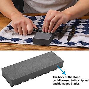 Angerstone Dual Grit Coarse/Fine Flattening Stone Set - Two Sharpening Stones Flattener - Whetstone Fixer with Grooves for Re-Levelling Any Whet stones， Oil Stones， Waterstones