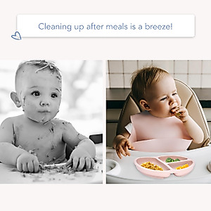 Light Autumn - Silicone Baby Feeding Set - Toddler Led Weaning Supplies - Kids Plate, Bowl, Spoon and Fork Set with Wooden Handle - Feeding Set For Infants - Baby Utensils Set 3.14x7.8x5.9" (Cream)