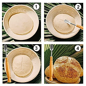 EWUHRY Sourdough Bread Knife Baking Lame, Bow Knife Bread Scoring Tool with Sheath and 5 Razor Blades Accessories, Homemade Bread Making Tools and Supplies for Cutting Bread