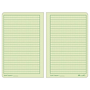 Rite In The Rain Weatherproof Tactical Field Notebook, 4 5/8" x 7", Green Cover, Universal Pattern with Reference Materials (No. 980), One Size (980L)
