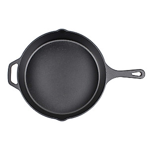 Crucible Cookware 12-Inch Cast Iron Skillet Set (Pre-Seasoned - EXTRA DEEP Sauté Pan), Including Large & Assist Silicone Hot Handle Holders, Glass Lid, Scraper | Indoor & Outdoor Use