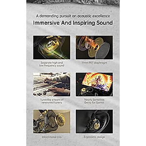 FEDAI Wired Earphones with Microphone X1 in Ear Monitors Headphones Earbud IEM Comfortable,Earfins,3.5mm Plug for Computer Mobile PC Game,Sport Earbuds for Workouts Running(Blue, with mic)