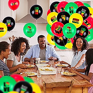 durony 72 Pieces Black History Month Balloons 12 Inch African American Independence Day Balloons Black History Latex Balloons Juneteenth Balloons for Black History Month Party Supplies, 9 Designs