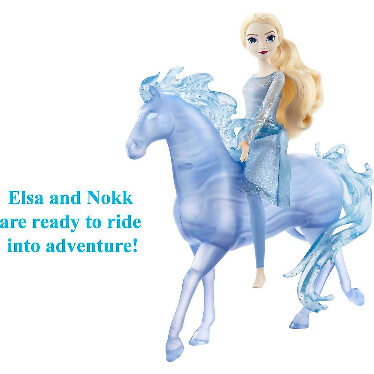 Mattel Disney Frozen Toys, Elsa Fashion Doll & Horse-Shaped Water Nokk Figure, Set Inspired by Mattel Disney's Frozen 2 Movie