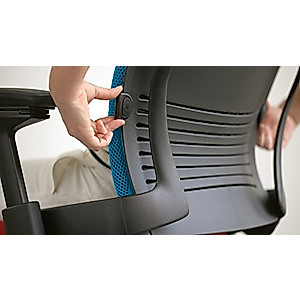 Steelcase Leap Task Chair: Black Base - 4D Adjustable Arms - Headrest - Standard Carpet Casters