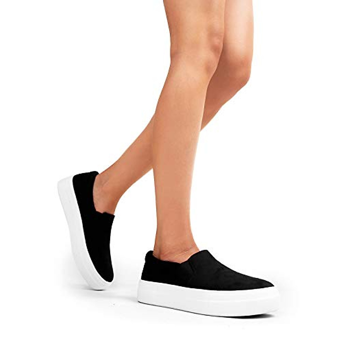 J. Adams Luna Slip On Shoes for Women - Black Faux Suede Walking Shoes - 7.5