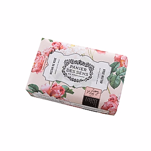 Panier des Sens Rose Shea butter natural bar soap, bath & body soap bars - Made in France 95% natural - 2 bars, 7oz/200g each